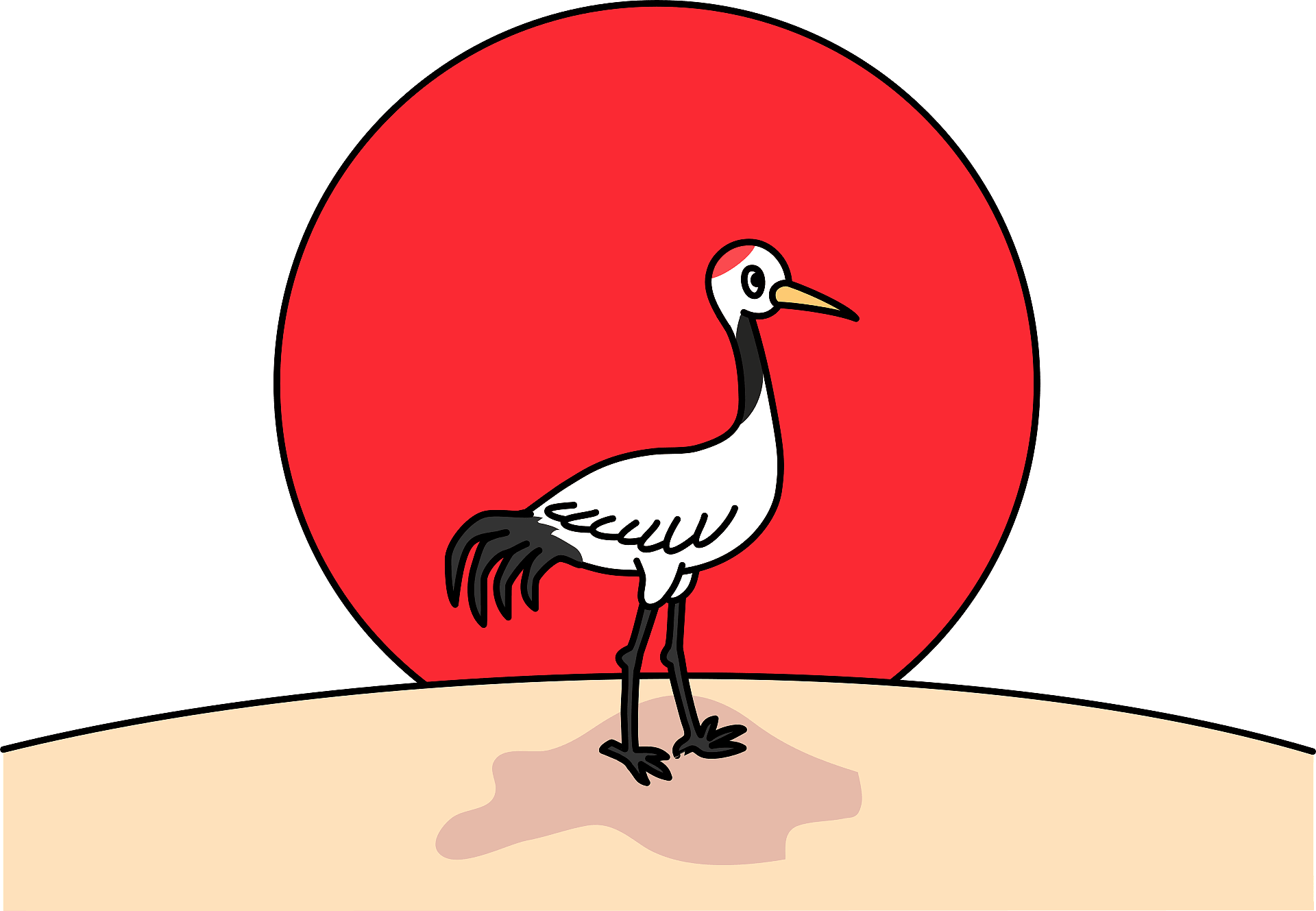 Cartoon Whooping Crane