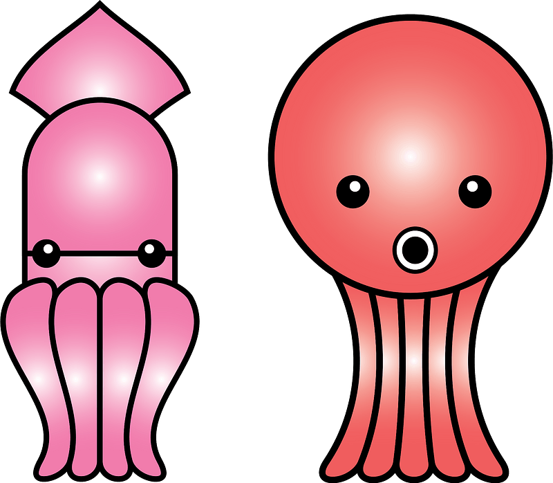 Squid and octopus clipart. Free download transparent .PNG | Creazilla