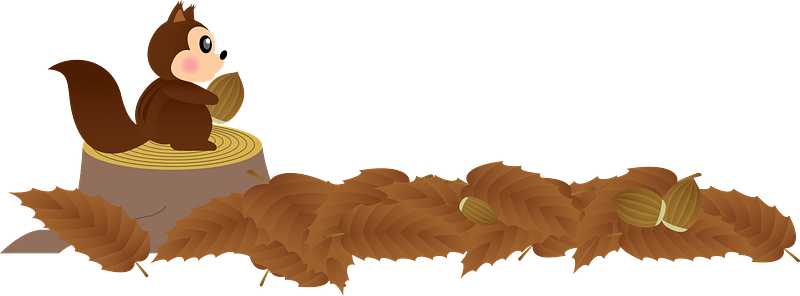 Squirrel in fallen leaves - Free vector clipart images on creazilla.com