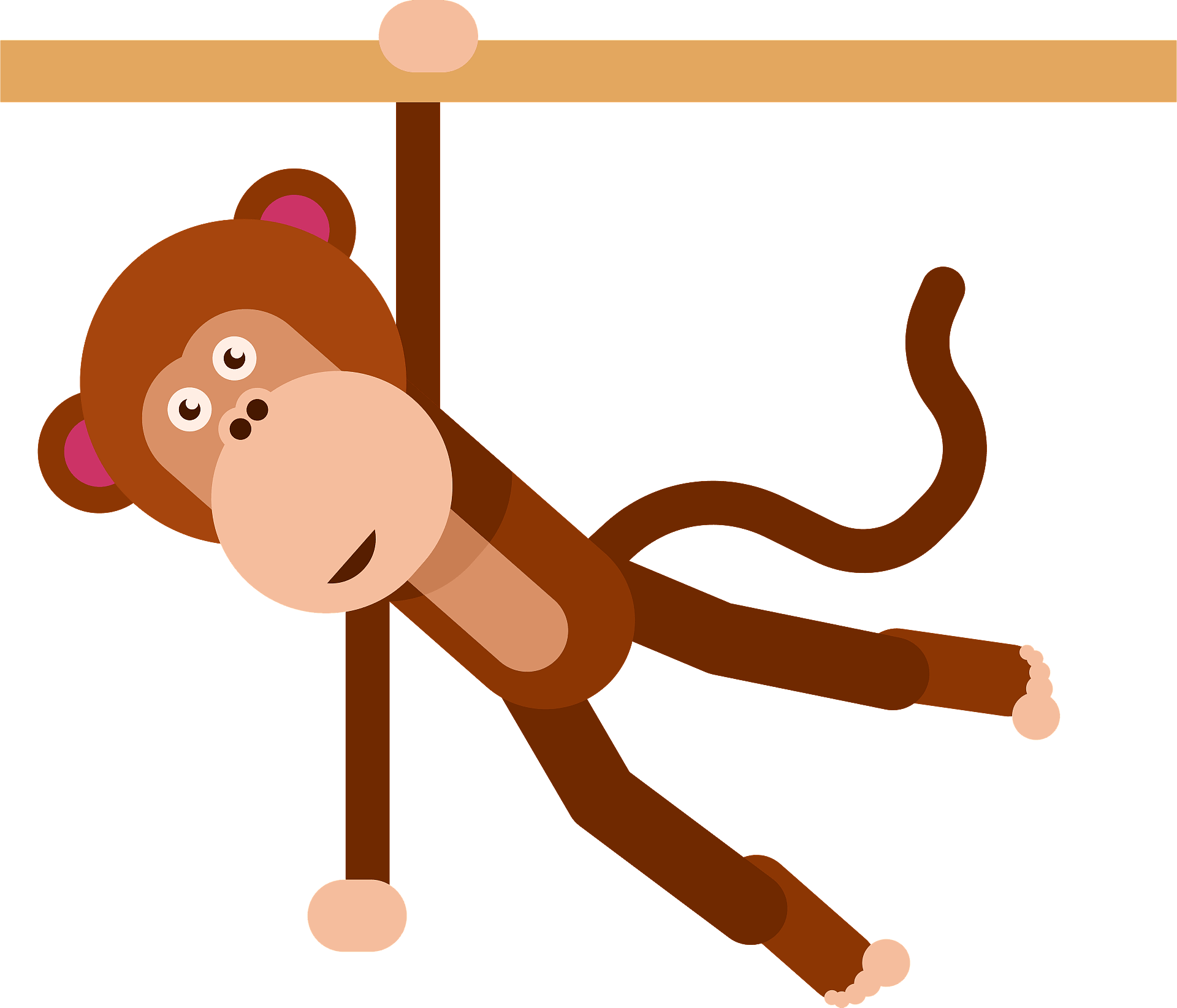 Chimp Swinging Clip Art