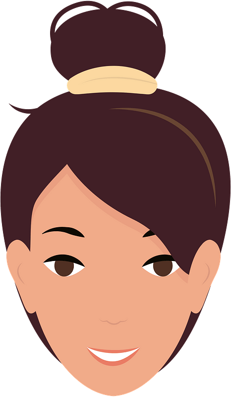 Smiling girl head clipart. Free download transparent .PNG | Creazilla