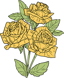 Yellow roses - Free vector clipart images on creazilla.com