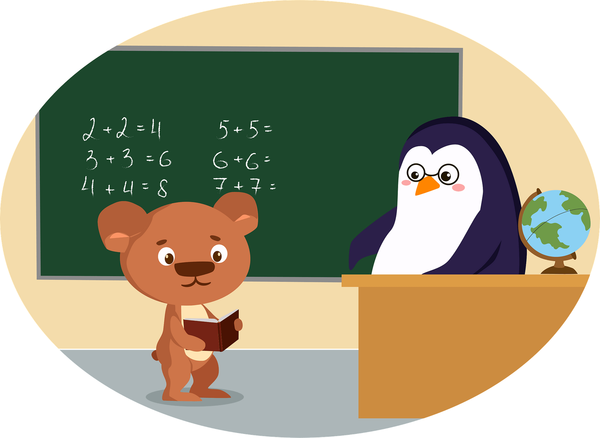 Cute School Bear Clipart