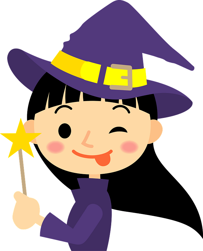 Winking Witch with a Wand clipart. Free download transparent .PNG ...