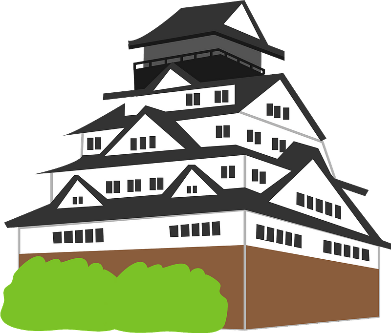 Japanese castle - Free vector clipart images on creazilla.com