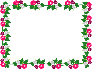 Morning glory flower border - Free vector clipart images on creazilla.com