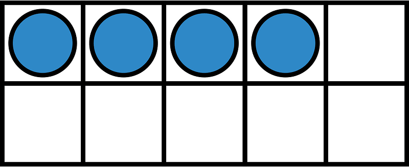 Blue Ten Frames 4|10 clipart. Free download transparent .PNG | Creazilla