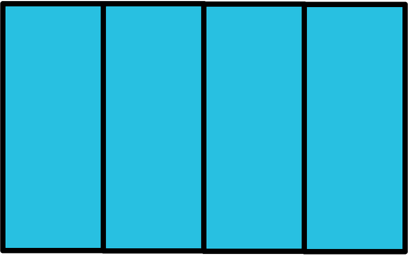 Cerulean-Blue Rectangle Fractions 4|4 clipart. Free download ...