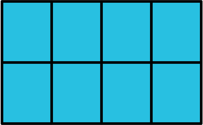 Cerulean-Blue Rectangle Fractions 8|8 clipart. Free download ...