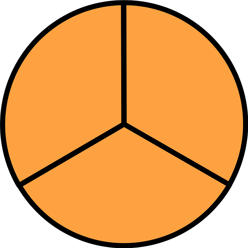 Orange Circle Fractions 3|3 - Free vector clipart images on creazilla.com