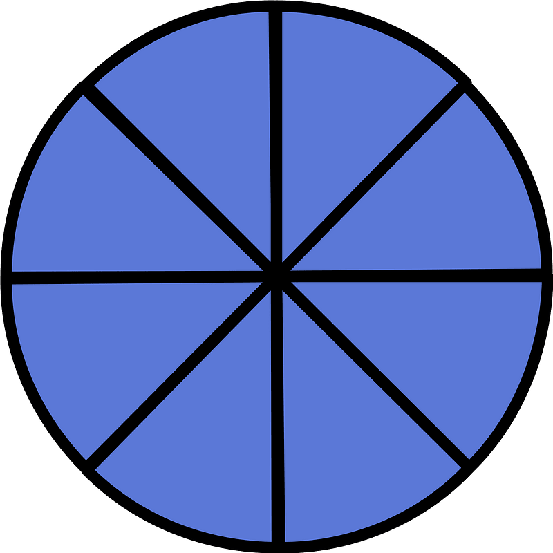 Ultramarine Circle Fractions 8|8 clipart. Free download transparent ...