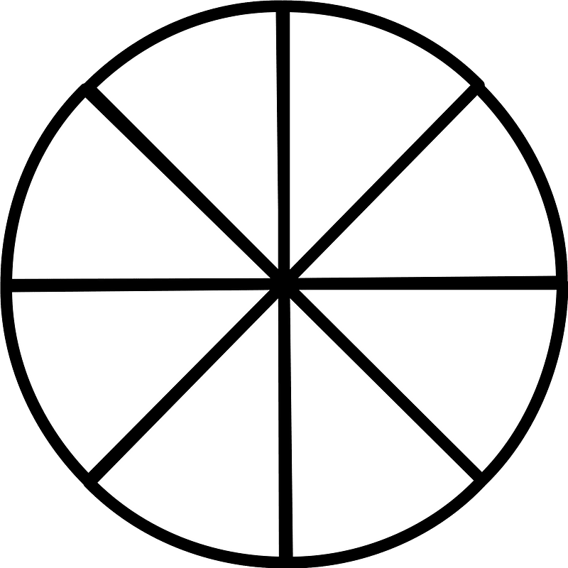 White Circle Fractions 8|8 clipart. Free download transparent .PNG ...