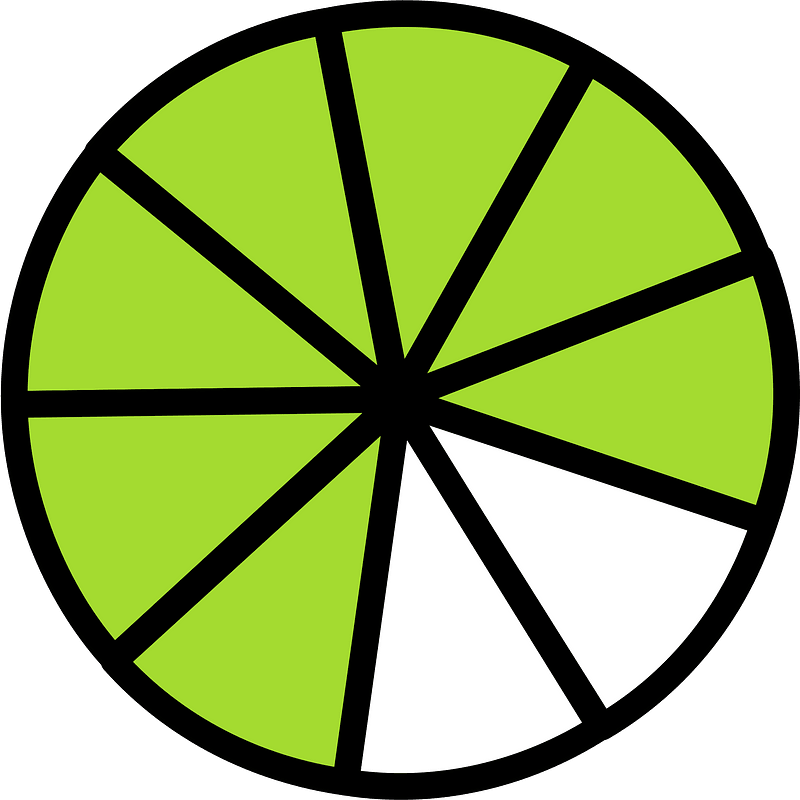 Lime Circles Fractions 7|9 - Free vector clipart images on creazilla.com