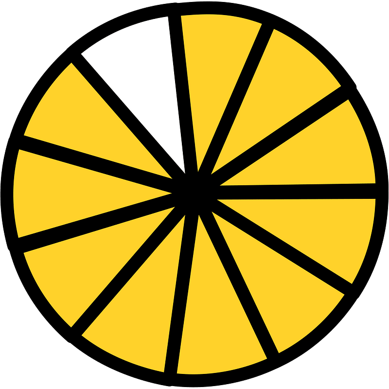 Yellow-Amber Circles Fractions 10:11 - Free vector clipart images on ...