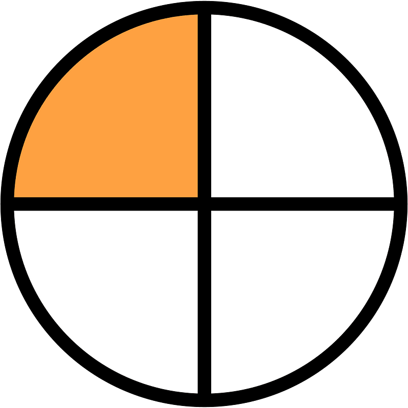 Orange Circles Fractions 1:4 clipart. Free download transparent .PNG ...
