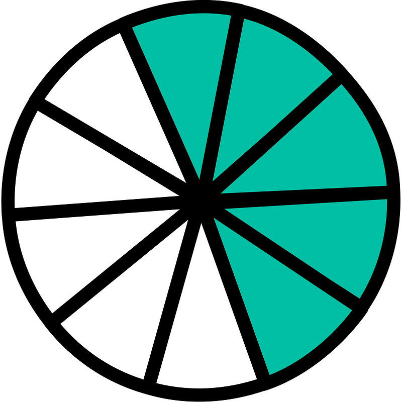 Teal-Green Circles Fractions 5:10 clipart. Free download transparent ...