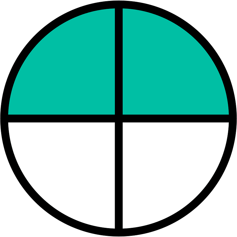 Teal-Green Circles Fractions 2:4 clipart. Free download transparent ...