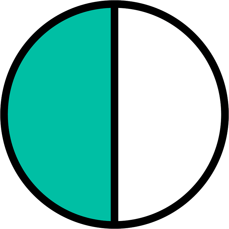 Teal-Green Circles Fractions 1:2 clipart. Free download transparent ...