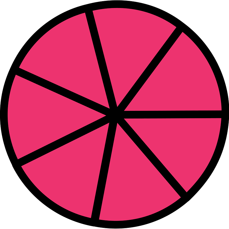 Pink Circles Fractions 7:7 - Free vector clipart images on creazilla.com