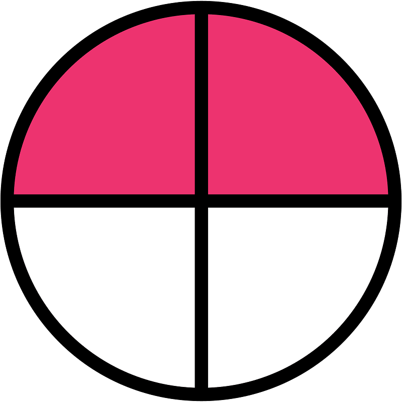 Pink Circles Fractions 1:4 clipart. Free download transparent .PNG ...