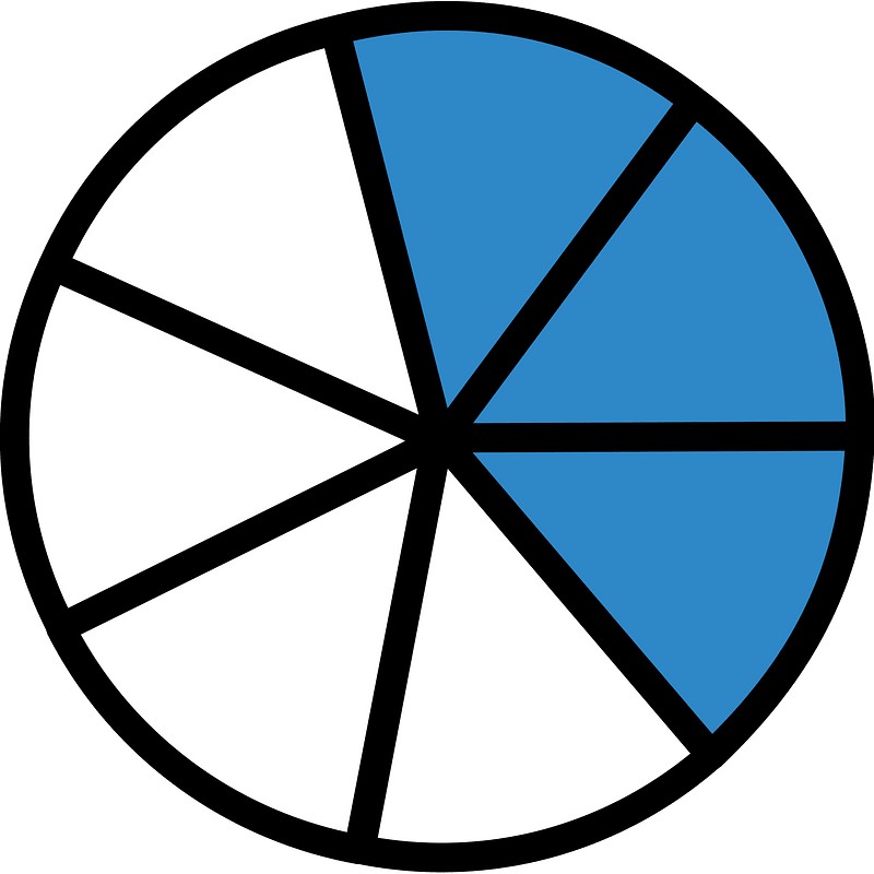 Blue Circles Fractions 3:7 - Free vector clipart images on creazilla.com