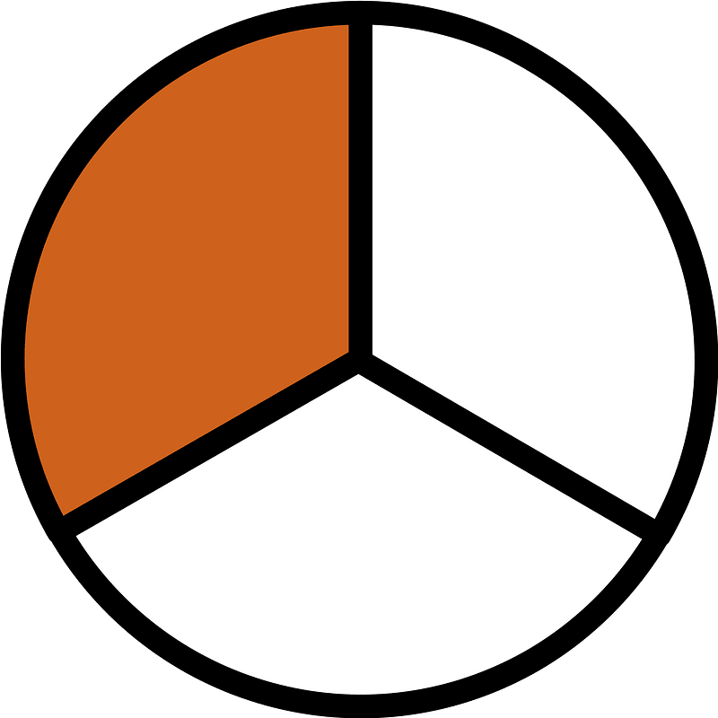 Orange-Brown Circles Fractions 1:3 clipart. Free download transparent ...