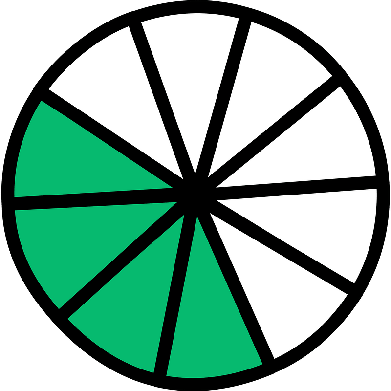 Green Circles Fractions 4:10 - Free vector clipart images on creazilla.com