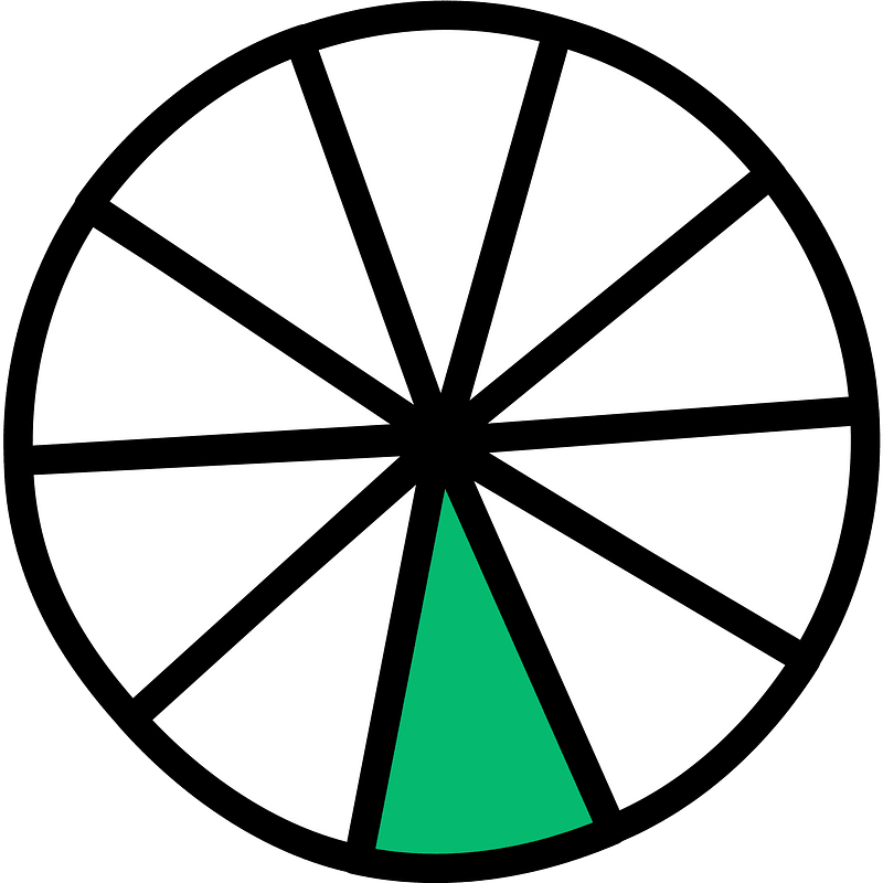 Green Circles Fractions 1:10 - Free vector clipart images on creazilla.com