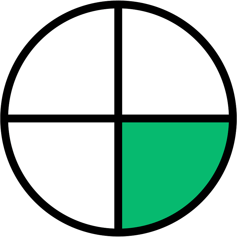 Green Circles Fractions 1:4 clipart. Free download transparent .PNG ...