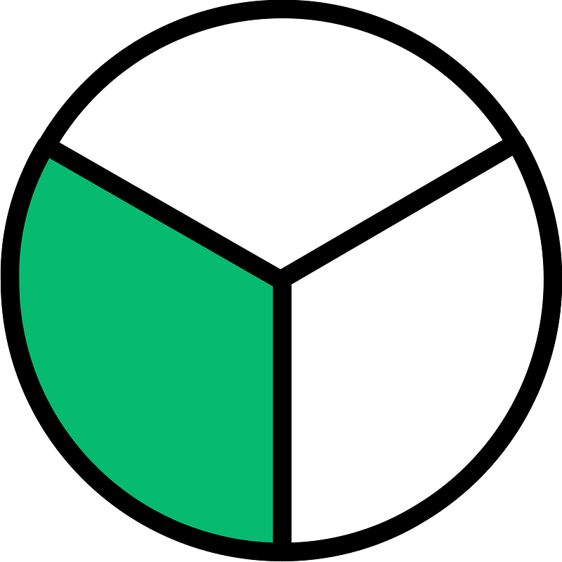 Green Circles Fractions 1:3 - Free vector clipart images on creazilla.com