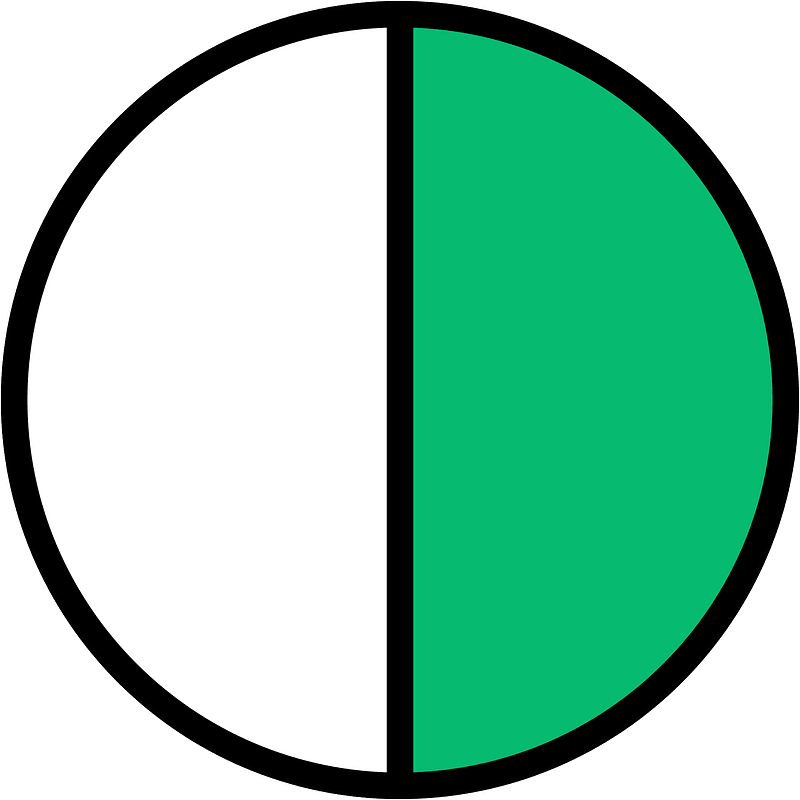 Green Circles Fractions 1:2 - Free vector clipart images on creazilla.com