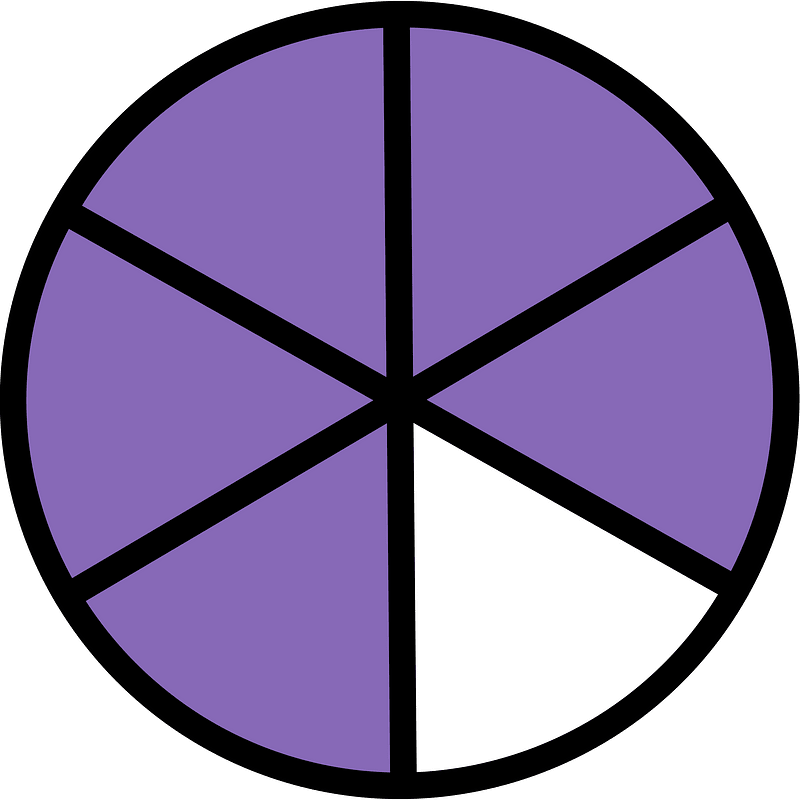 Violet Circles Fractions 5:6 - Free vector clipart images on creazilla.com