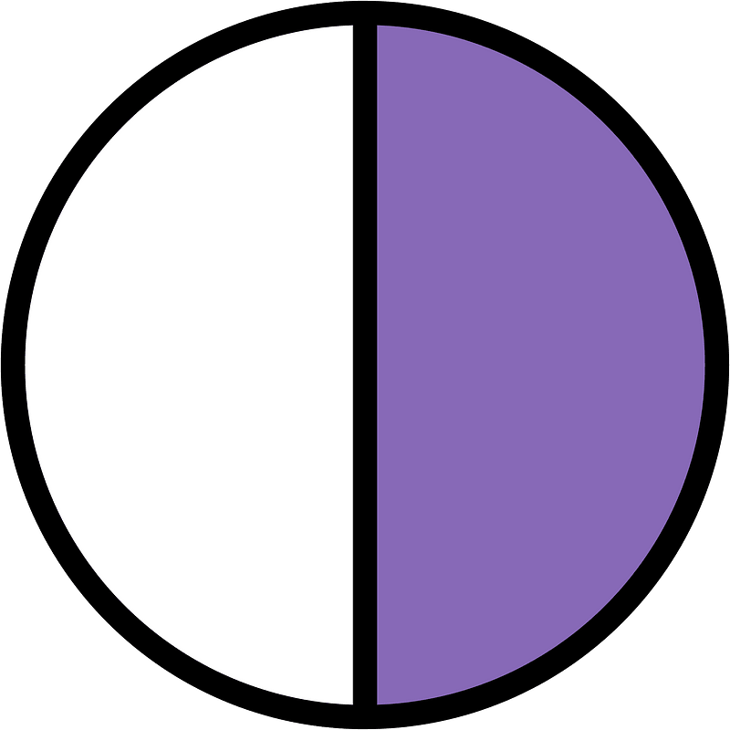 Violet Circles Fractions 1:2 clipart. Free download transparent .PNG ...