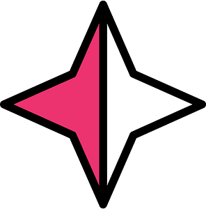 Pink Four-pointed star fractions 2:4 clipart. Free download transparent ...