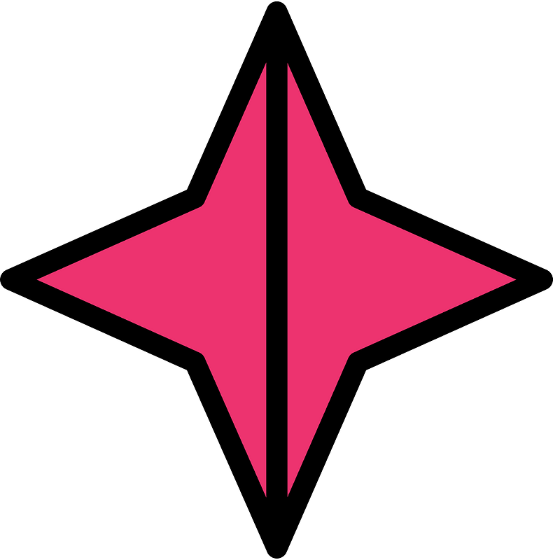 Pink Four-pointed star fractions 2:2 clipart. Free download transparent ...