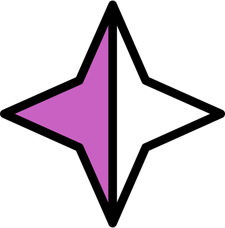 Magenta Four-pointed star fractions 1:2 - Free vector clipart images on ...