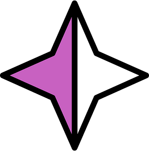 Magenta Four-pointed star fractions 2:2 clipart. Free download ...