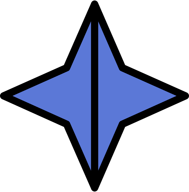 Ultramarine Four-pointed star fractions 2:2 clipart. Free download ...