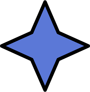 Ultramarine Four-pointed star fractions 1:4 clipart. Free download ...