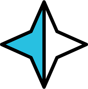 Blue Four-pointed star fractions 1:2 clipart. Free download transparent ...