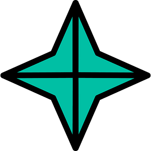 Teal-Green Four-pointed star fractions 3:4 clipart. Free download ...
