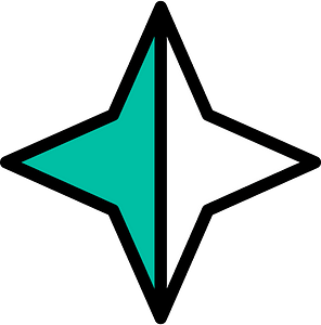 Teal-Green Four-pointed star fractions 2:2 clipart. Free download ...