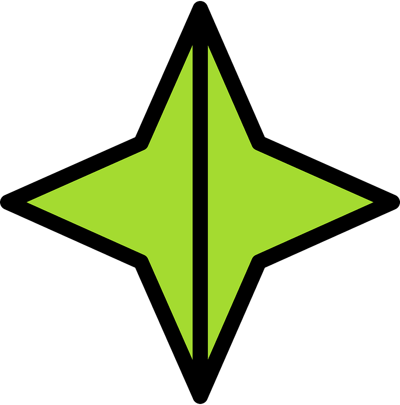 Lime Four-pointed star fractions 2:2 clipart. Free download transparent ...