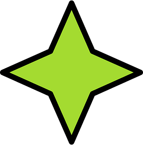 Lime Four-pointed star fractions 1:2 clipart. Free download transparent ...