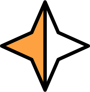 Orange-Brown Four-pointed star fractions 2:2 clipart. Free download ...