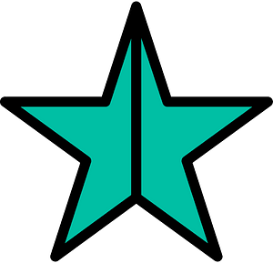 Teal-Green Five-pointed Star Fractions 2:5 clipart. Free download ...