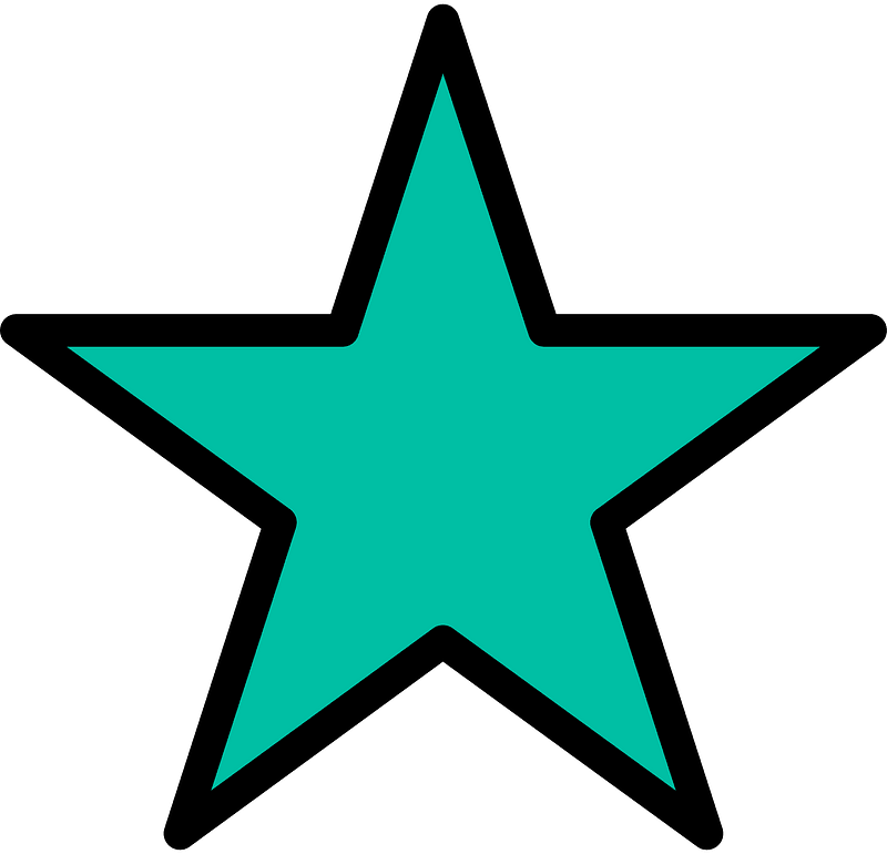 Teal-Green Five-pointed Star Fractions 1:1 - Free vector clipart images ...
