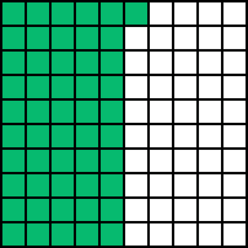 Green Base Ten Squares 51:100 - Free vector clipart images on creazilla.com