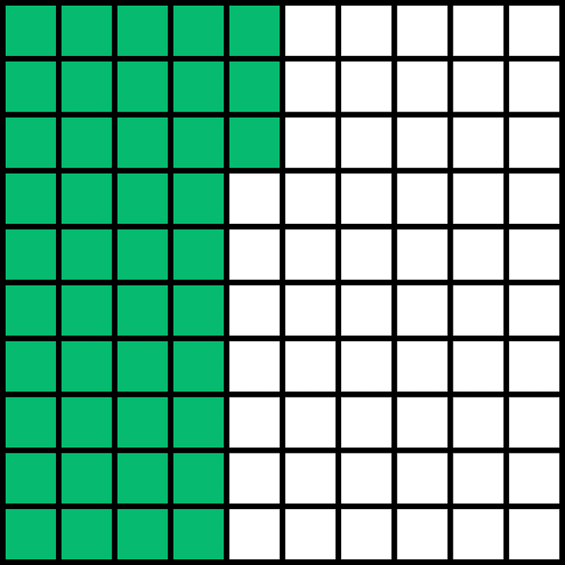 Green Base Ten Squares 43:100 - Free vector clipart images on creazilla.com