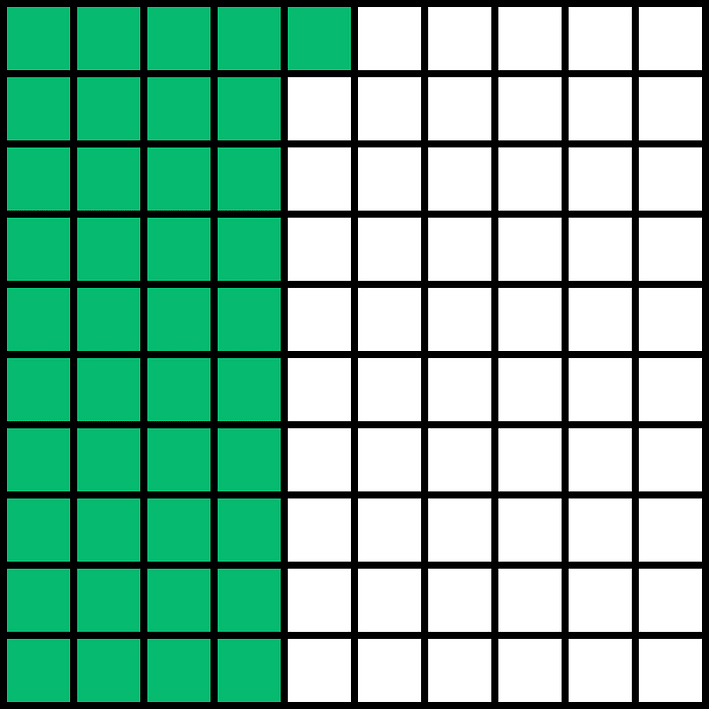 Green Base Ten Squares 41:100 - Free vector clipart images on creazilla.com